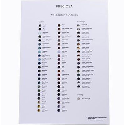 Preciosa Crystal Colour Charts - Beads | Bead Supplies | Wholesale ...
