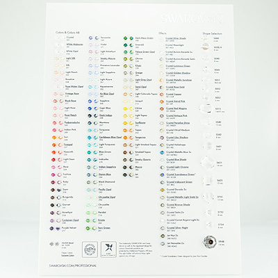 Swarovski Colour Charts 1 - Beads | Bead Supplies | Wholesale beads ...